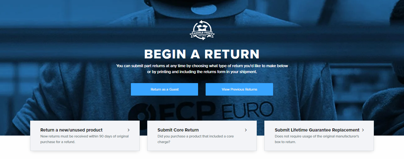 How to create a return – FCP Euro